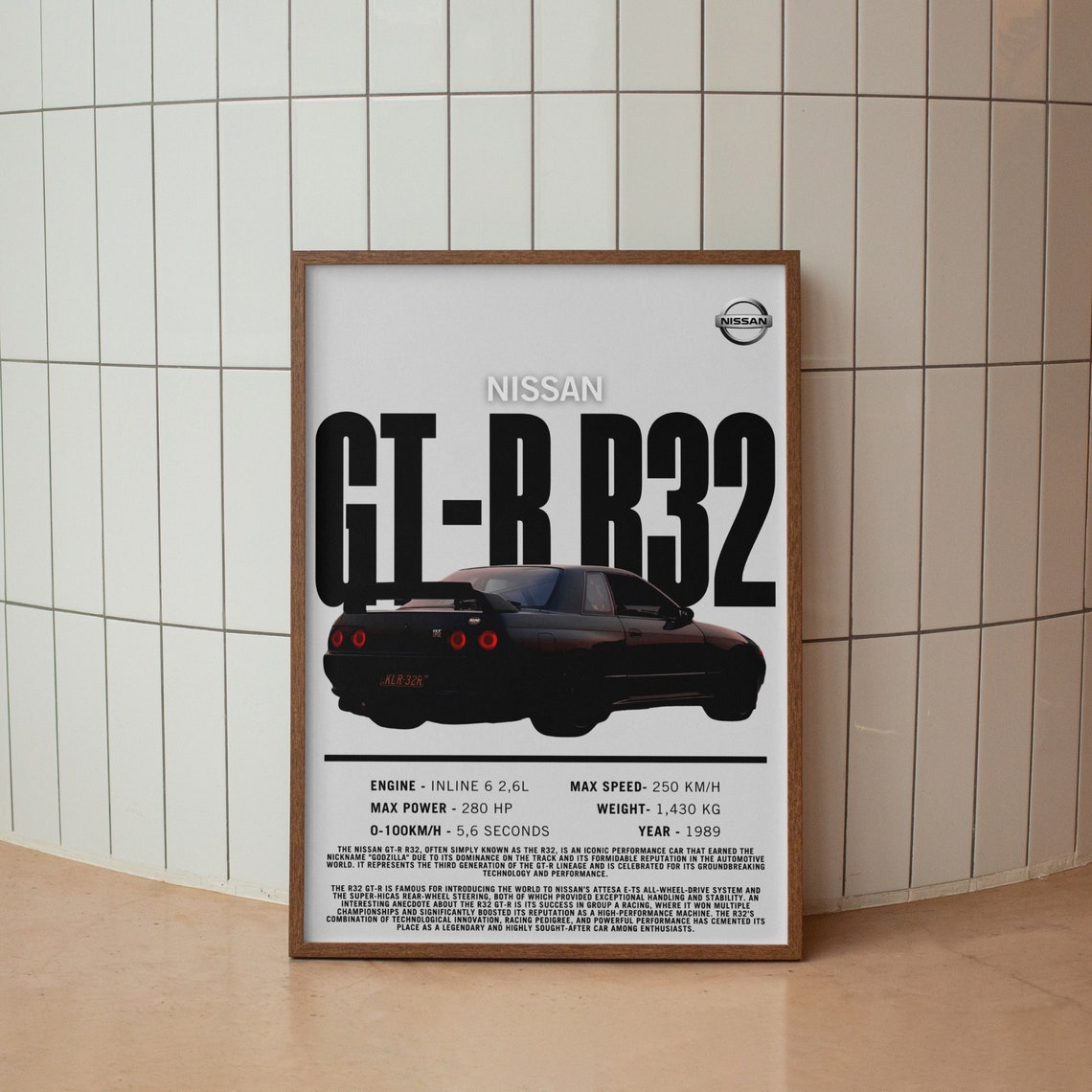 Nissan GTR R32 Poster Supercar Lover Poster Japanese Iconic Print Sport ...