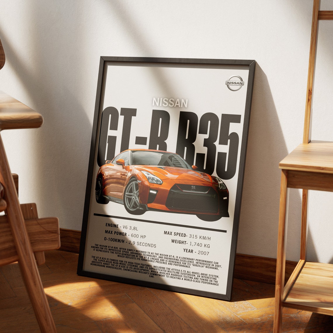 Nissan GTR R35 Poster Supercar Lover Poster Japanese Iconic Print Sport ...