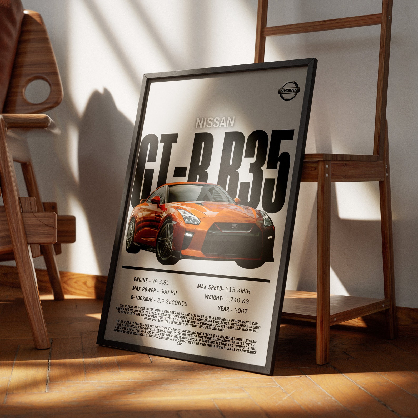 Nissan GTR R35 Poster Supercar Lover Poster Japanese Iconic Print Sport ...