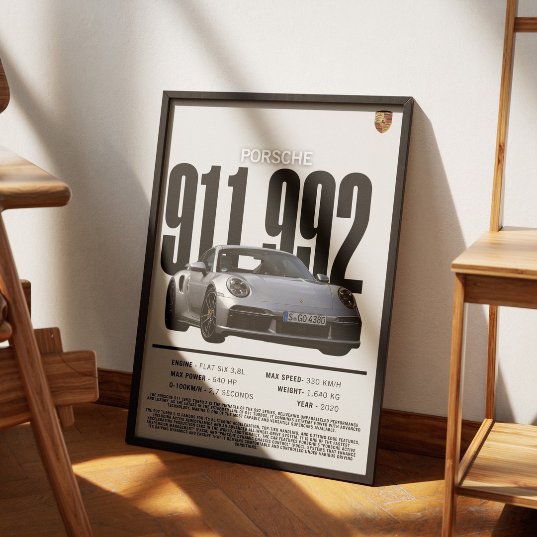 Porsche 911 992 Turbo S Poster Print, Supercar Lover Poster German ...