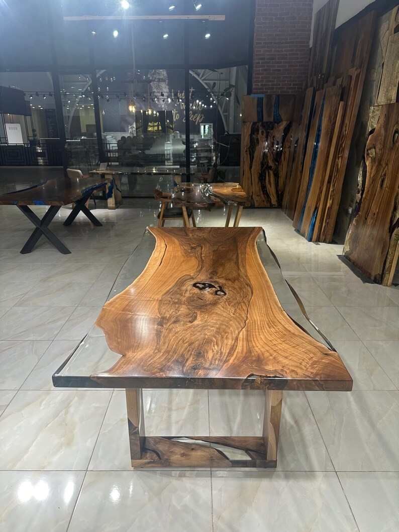 Clear Epoxy Walnut Table - Etsy