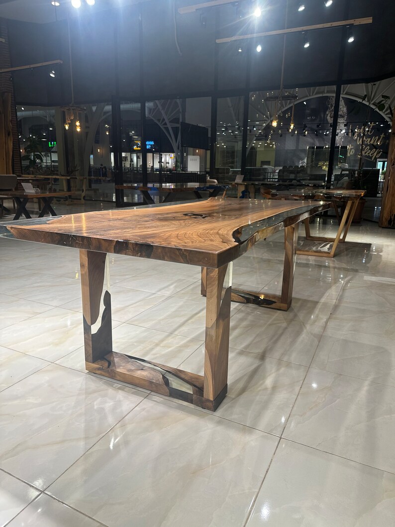 Clear Epoxy Walnut Table - Etsy