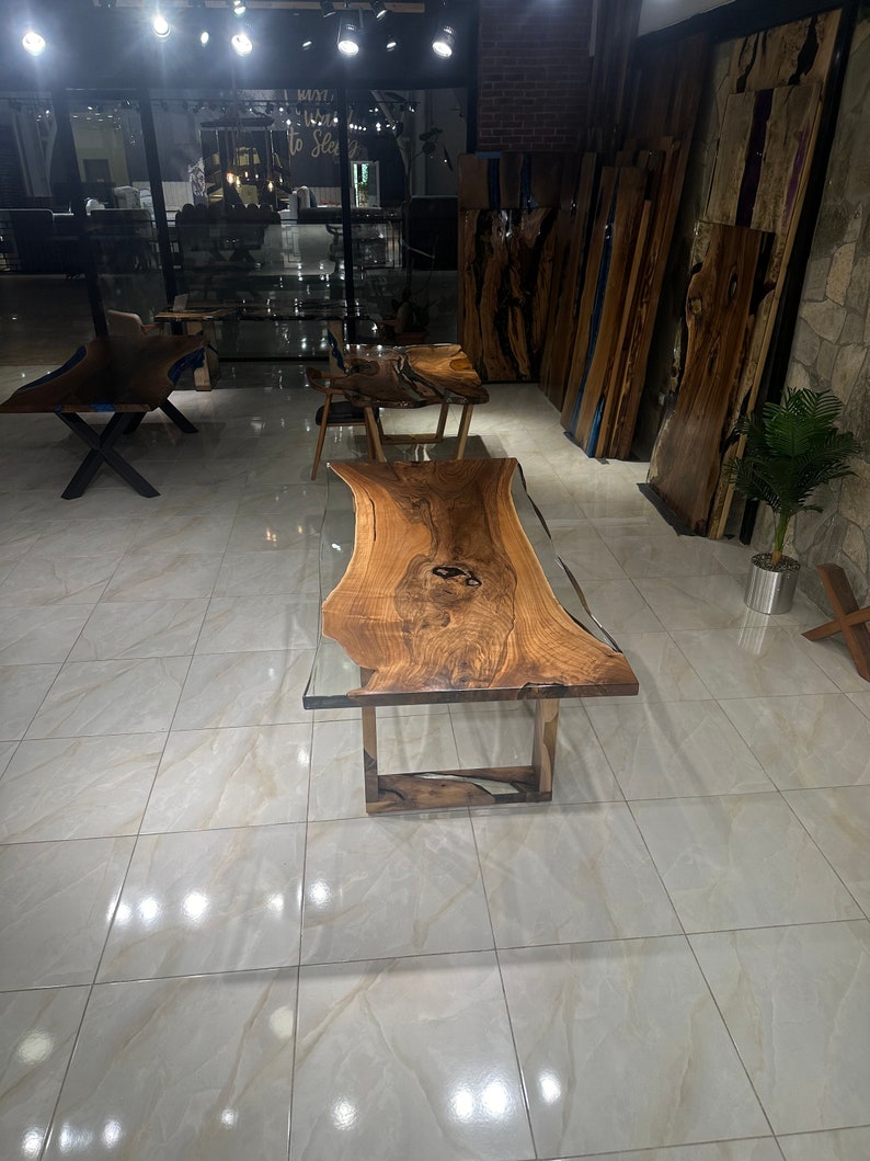 Clear Epoxy Walnut Table - Etsy