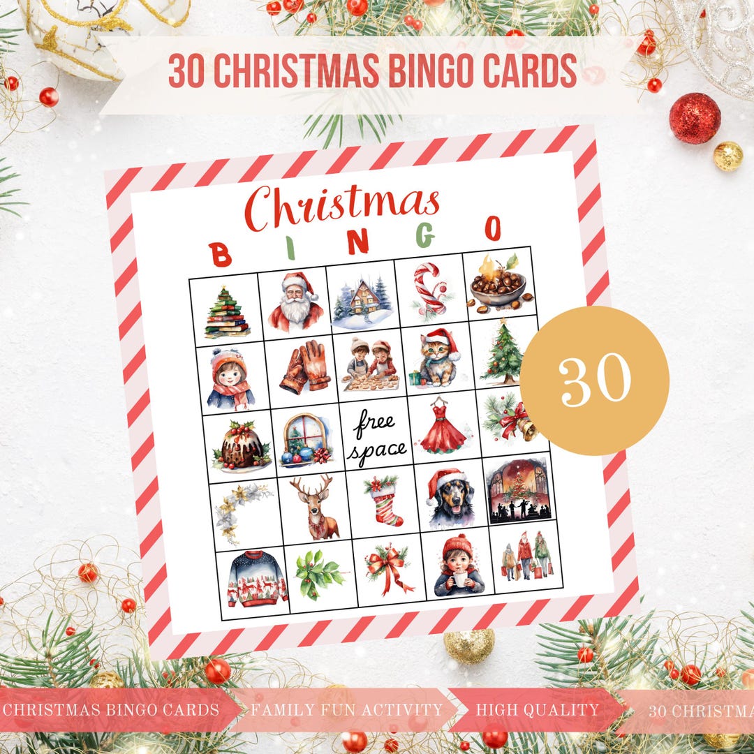 Christmas Bingo Cards, Printable Bingo, Christmas Bingo, Christmas ...