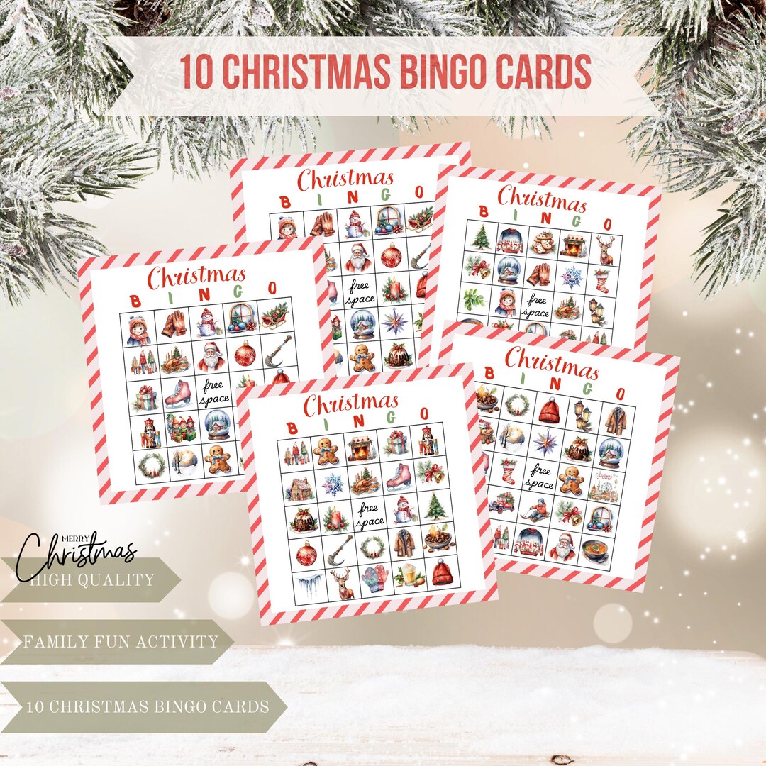 Christmas Bingo Cards, Printable Bingo, Christmas Bingo, Christmas ...