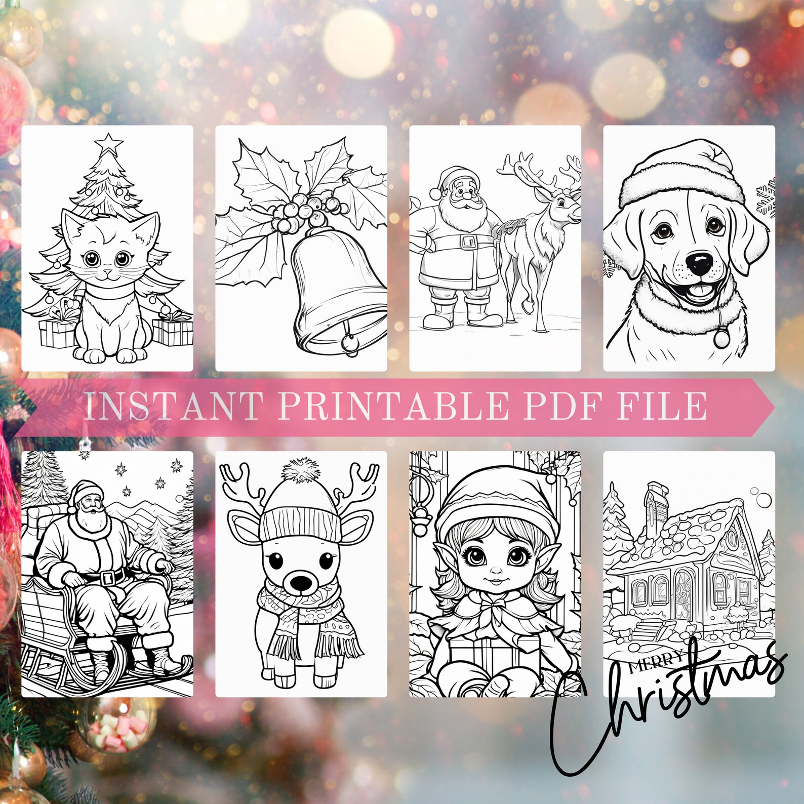 Print at Home Coloring Pages Christmas, Christmas Coloring Book ...