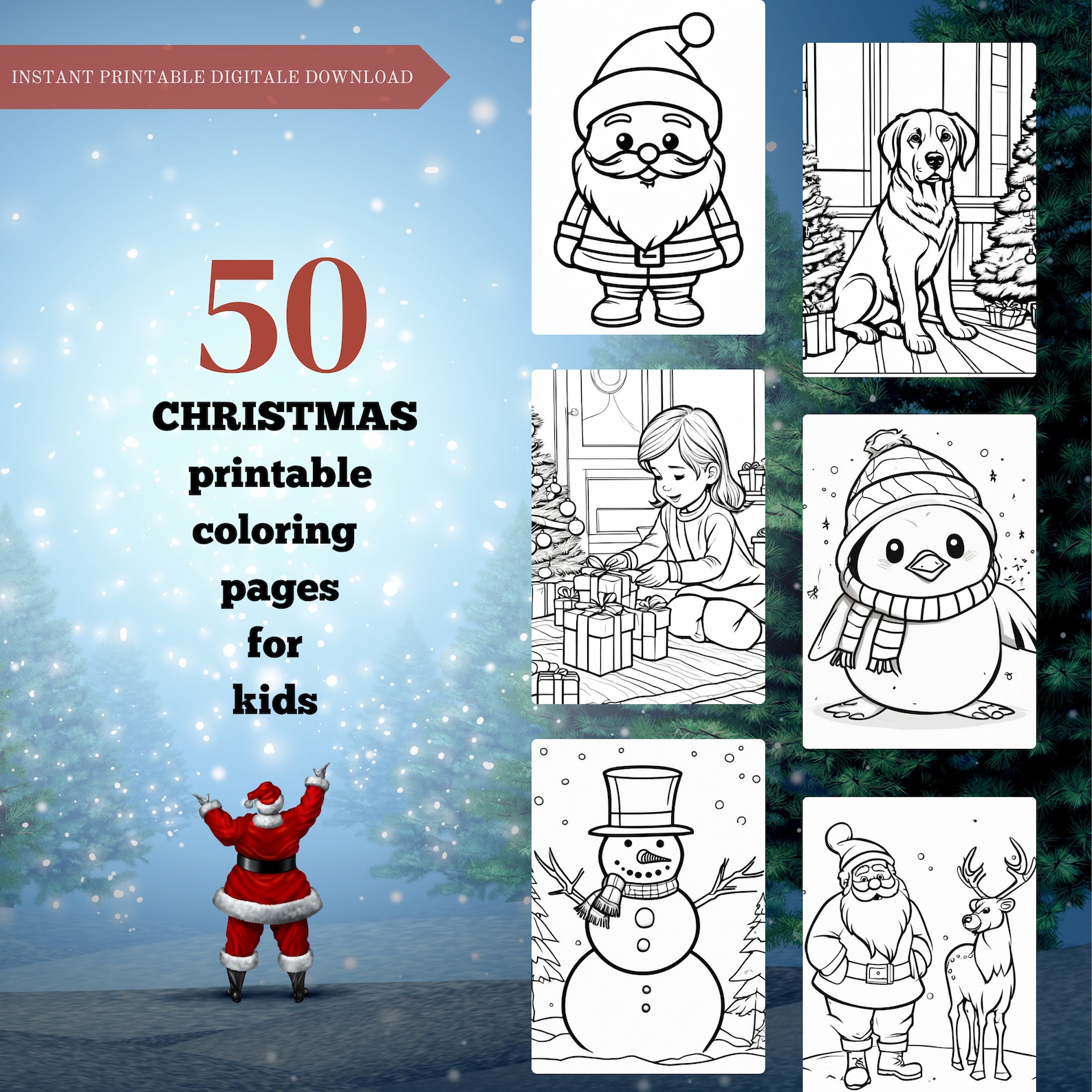 Print at Home Coloring Pages Christmas, Christmas Coloring Book ...
