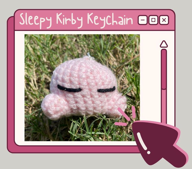 Crochet Sleepy Kirby Keychain - Etsy