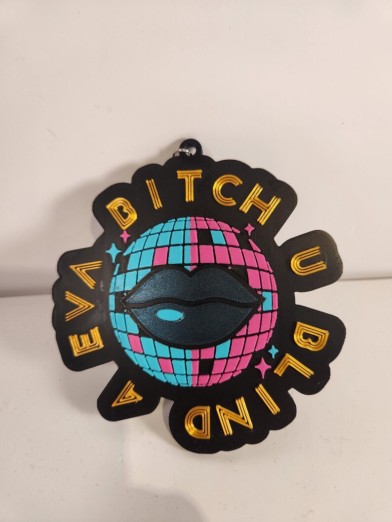 DISPATCH “B---- You Blind Foreva” Mirage Keychain – Large 4" Bag Tag / Ornament Inspired by the ...