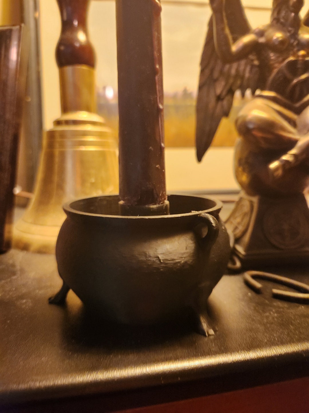 Cauldron Ritual Candle Holder - Candle Stand for Standard 7/8" Stick ...