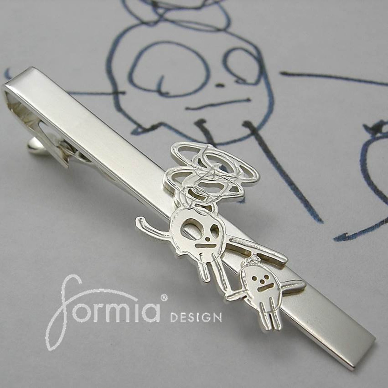 Custom Tie Clip From Child's Drawing,tie Clip Designed by Kids,artwork ...