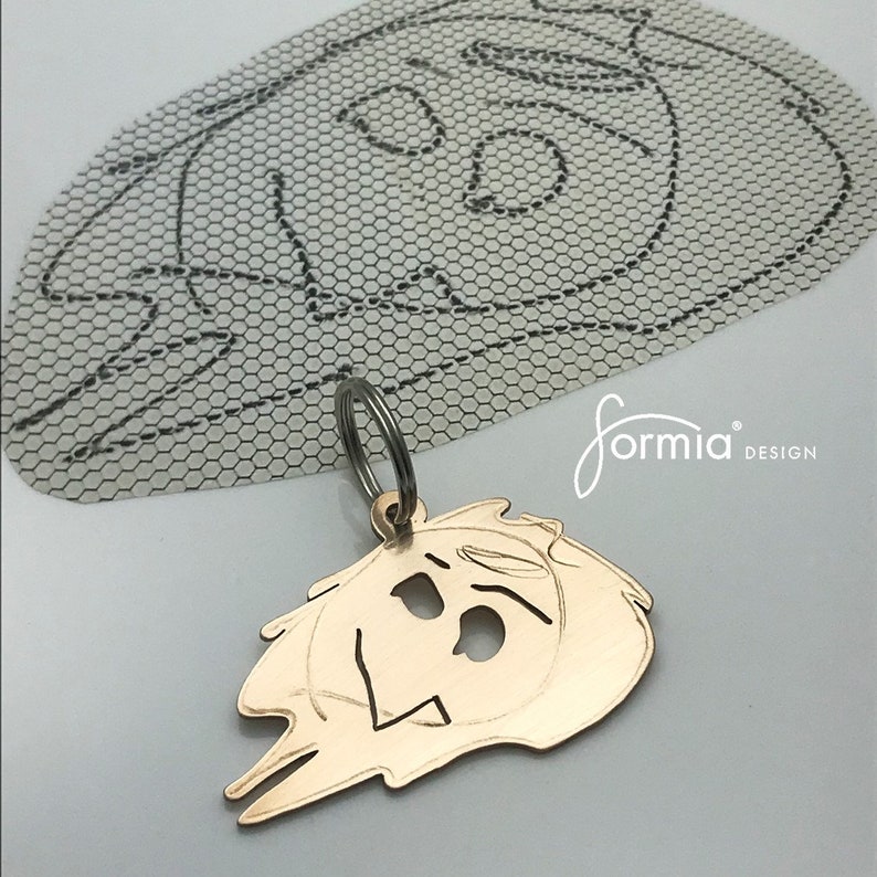 Bronze Key Fob With Your Childs Drawing Kids Art as a Key | Etsy