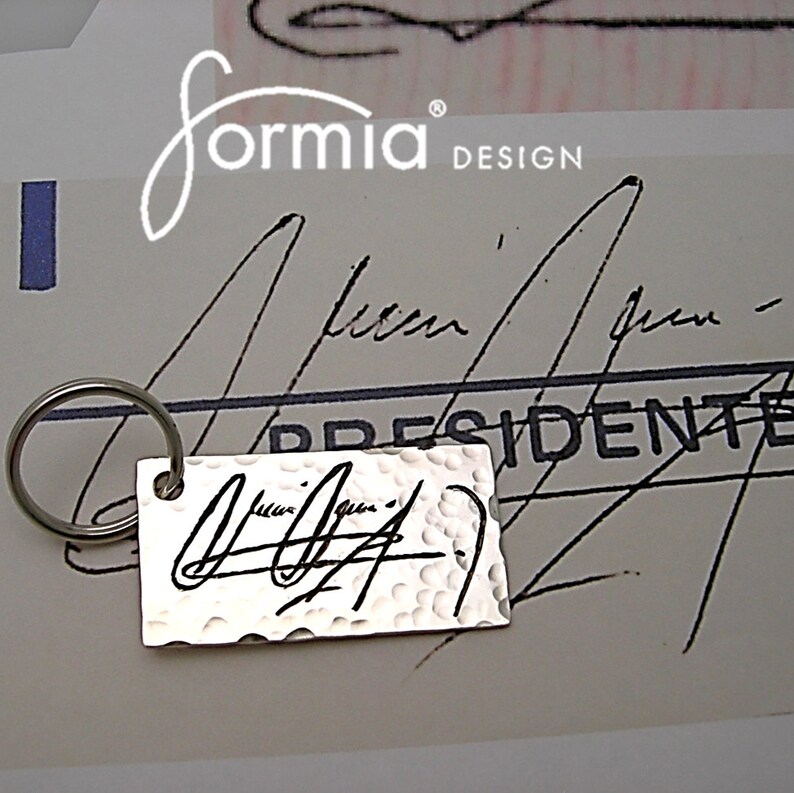 Engraved Signature Autograph Key Chain Actual Handwriting - Etsy