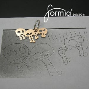 Bronze Key Fob With Your Childs Drawing, Kids Art as a Key Chain, Kids ...