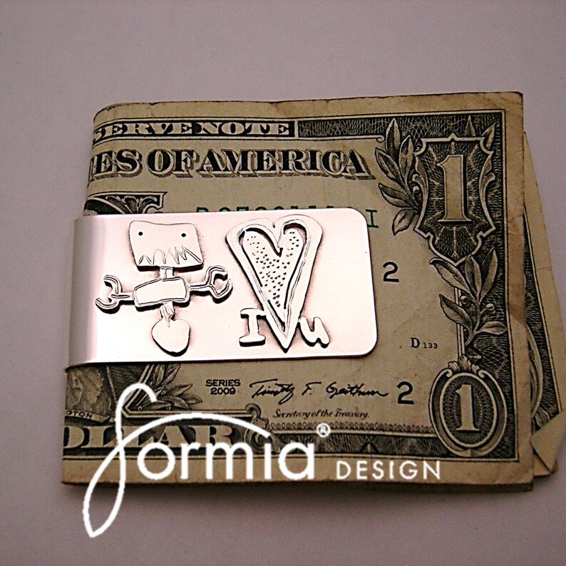 Your Kids Art on a Silver Money Clip, Personalized Money Clip, Your ...