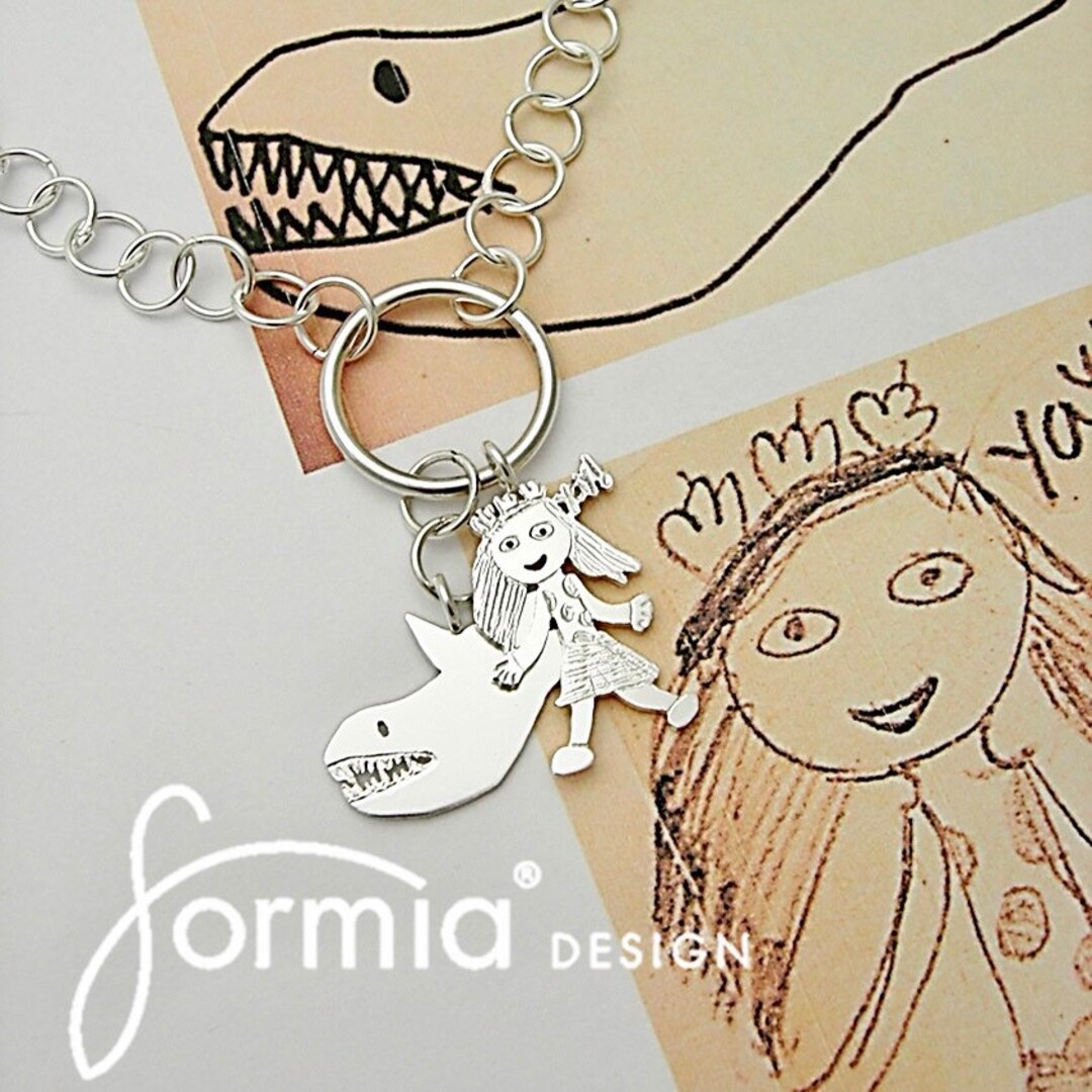 Drawings as a Cluster of Charms Necklace -create Your Own Charm ...