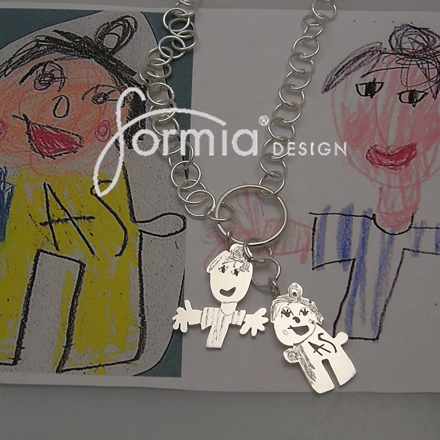 Drawings as a Cluster of Charms Necklace -create Your Own Charm ...
