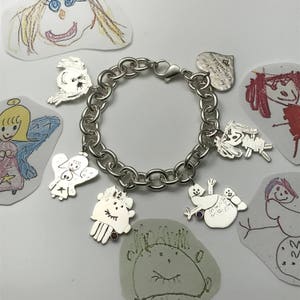 Classic Charm Bracelet Designed by Your Child- Drawing on Charmbracelet ...