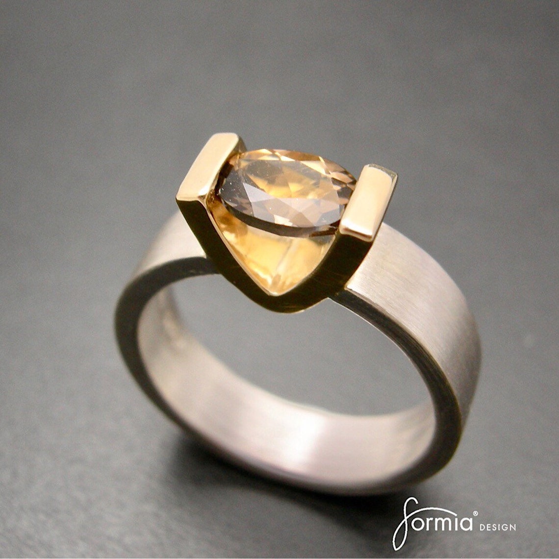 Smokey Quartz Solitaire Ring Quartz Gemstone Brown Color | Etsy