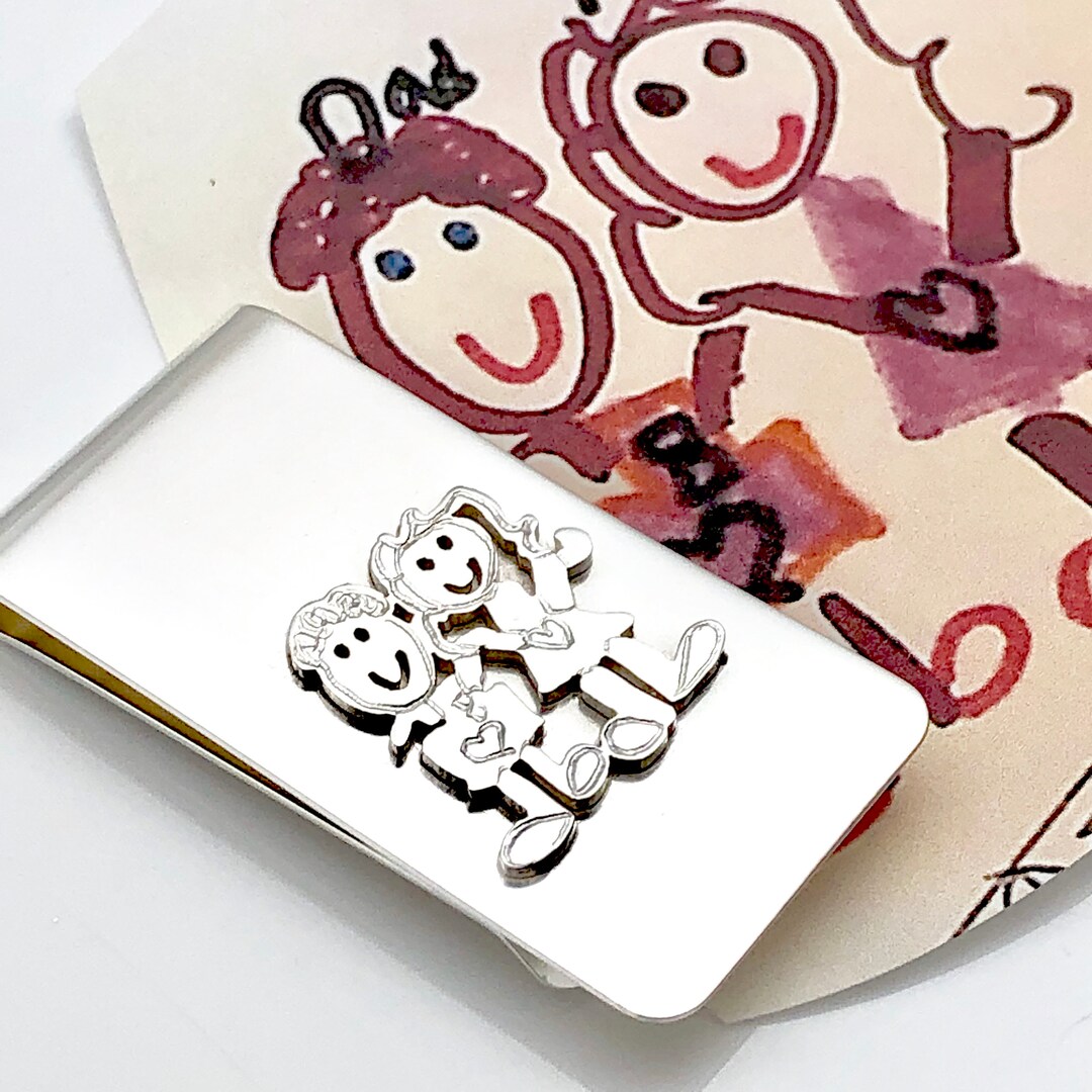 Your Kids Art on a Silver Money Clip, Personalized Money Clip, Your ...