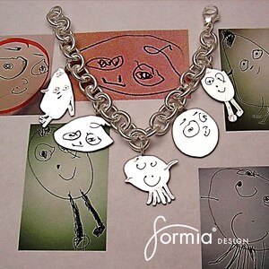 Classic Charm Bracelet Designed by Your Child- Drawing on Charmbracelet ...