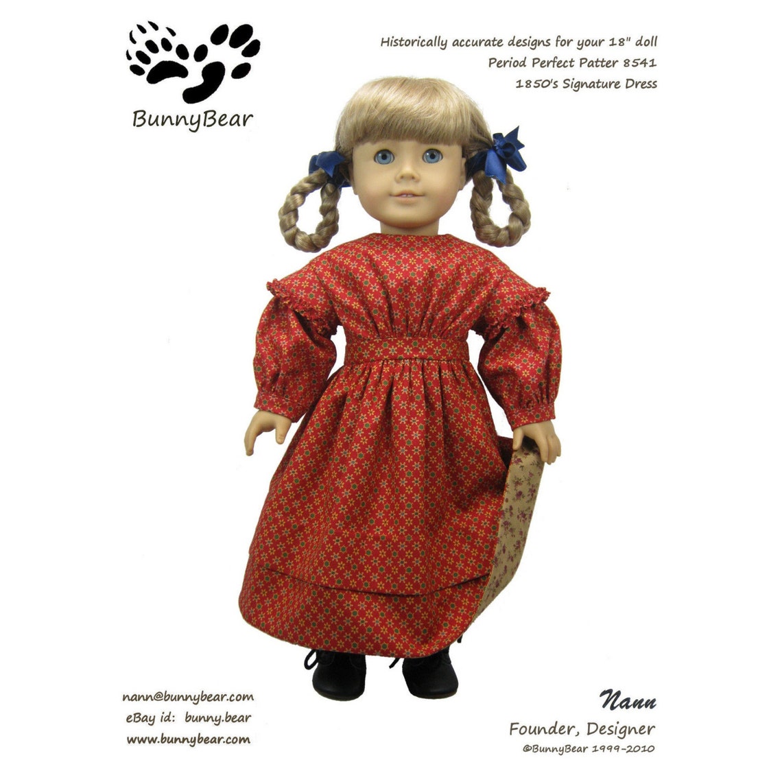 1850's Civil War Dress PDF Sewing Pattern for 18 Inch - Etsy