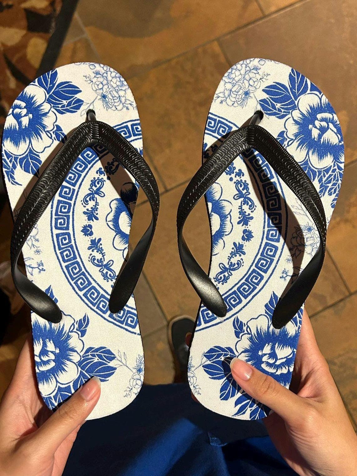 Chinese Porcelain Flip-flops : Indigo Bloom - Etsy