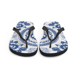 Chinese Porcelain Flip-flops : Indigo Bloom - Etsy
