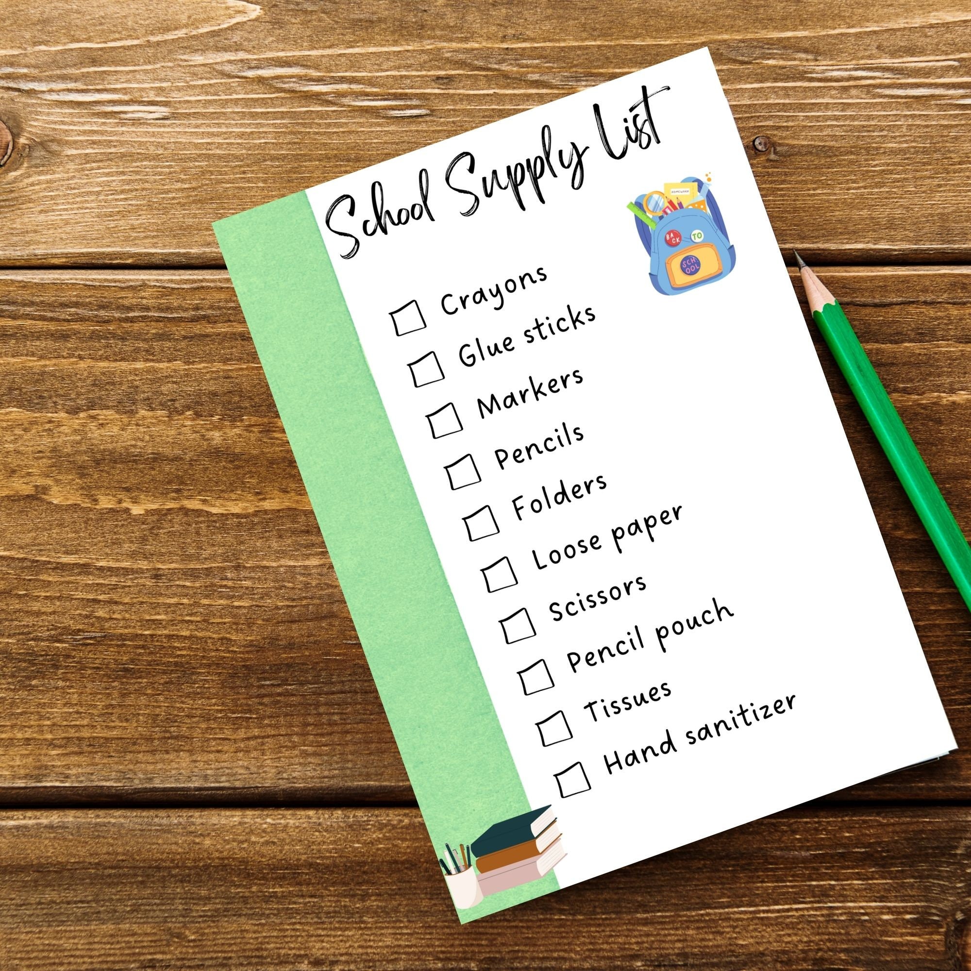 Set of 3 School Supplies Checklist | 3 Variations | School Essentials ...