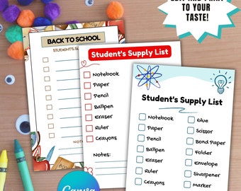 3 Teacher's School Supply List | Back to School Shopping List | School ...