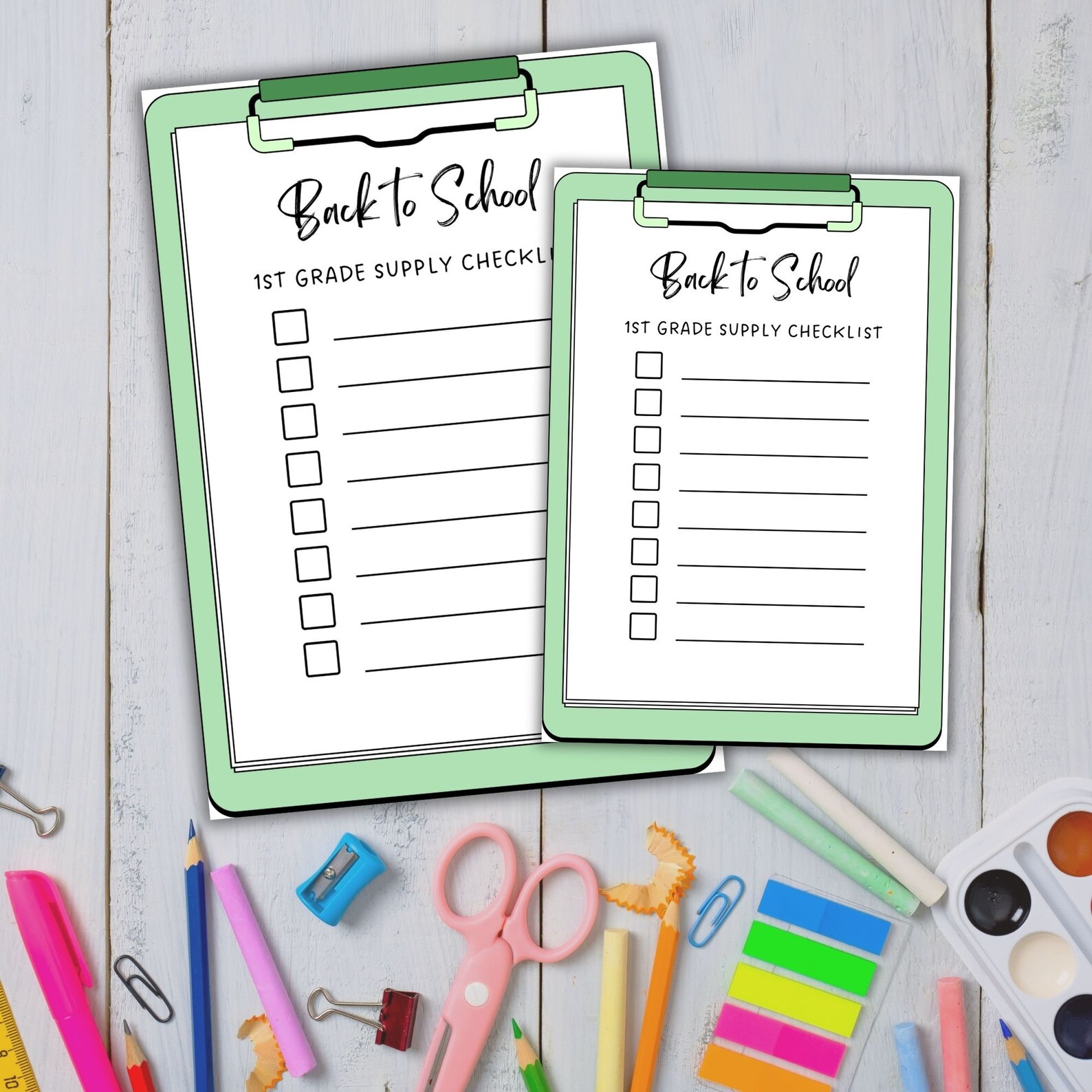 Set of 3 School Supplies Checklist | 3 Variations | School Essentials ...