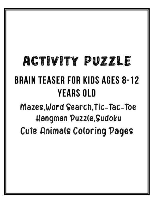 Puzzle Brain Teaser, Fun and Challenging Brain Games, Printable Mind ...