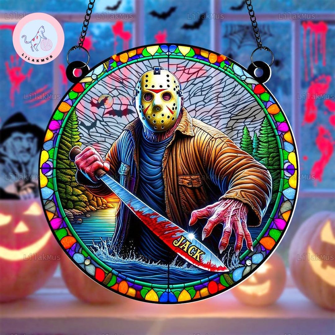 Personalized Jason Voorhees Horror Suncatcher, Jason Voorhees Halloween ...