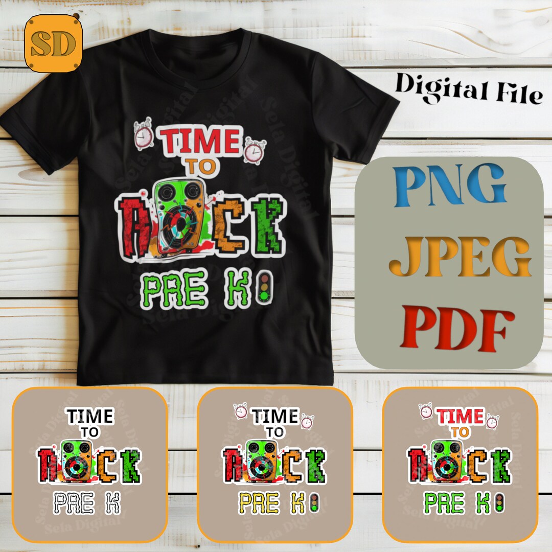 Pre-k PNG, Digital Download, Ready to Rock, Fun School Design PNG. - Etsy