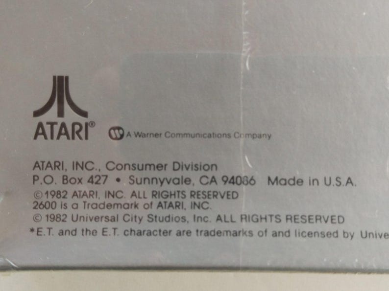 RARE E.T. the Extraterrestrial Atari 2600 USA Sealed Mint Year: 1982 - Etsy