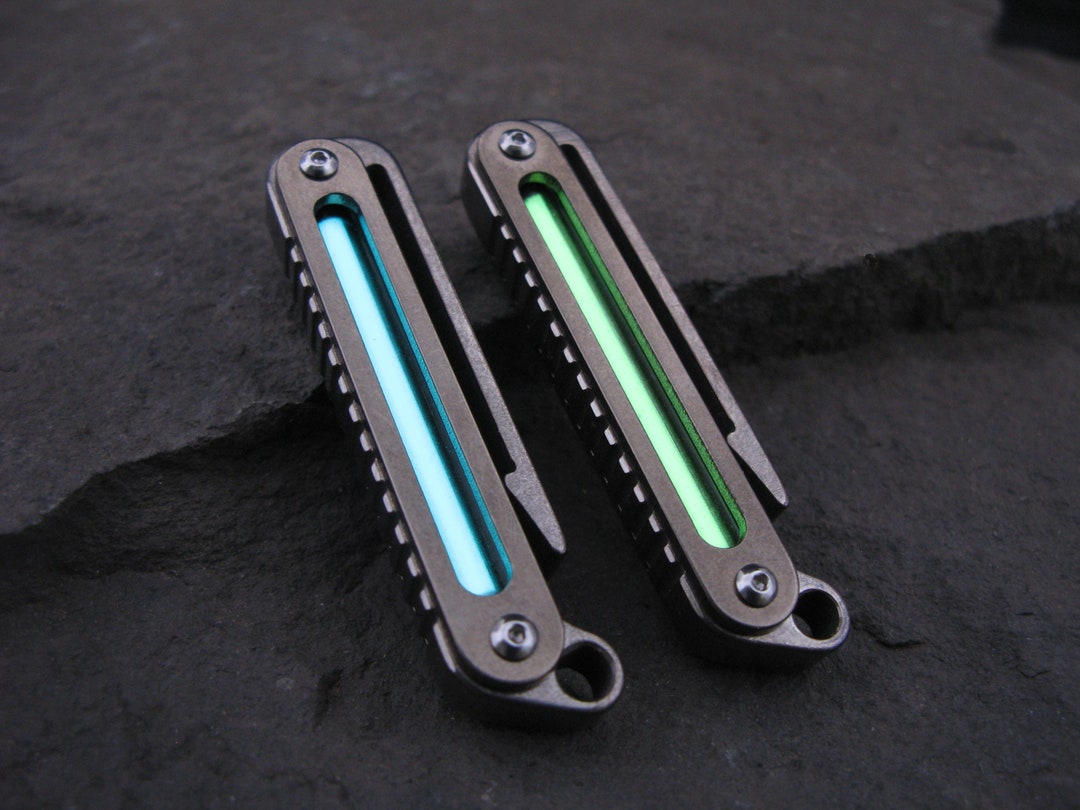 Phob Titanium EDC Keychain GREEN or AQUA Glow - Etsy