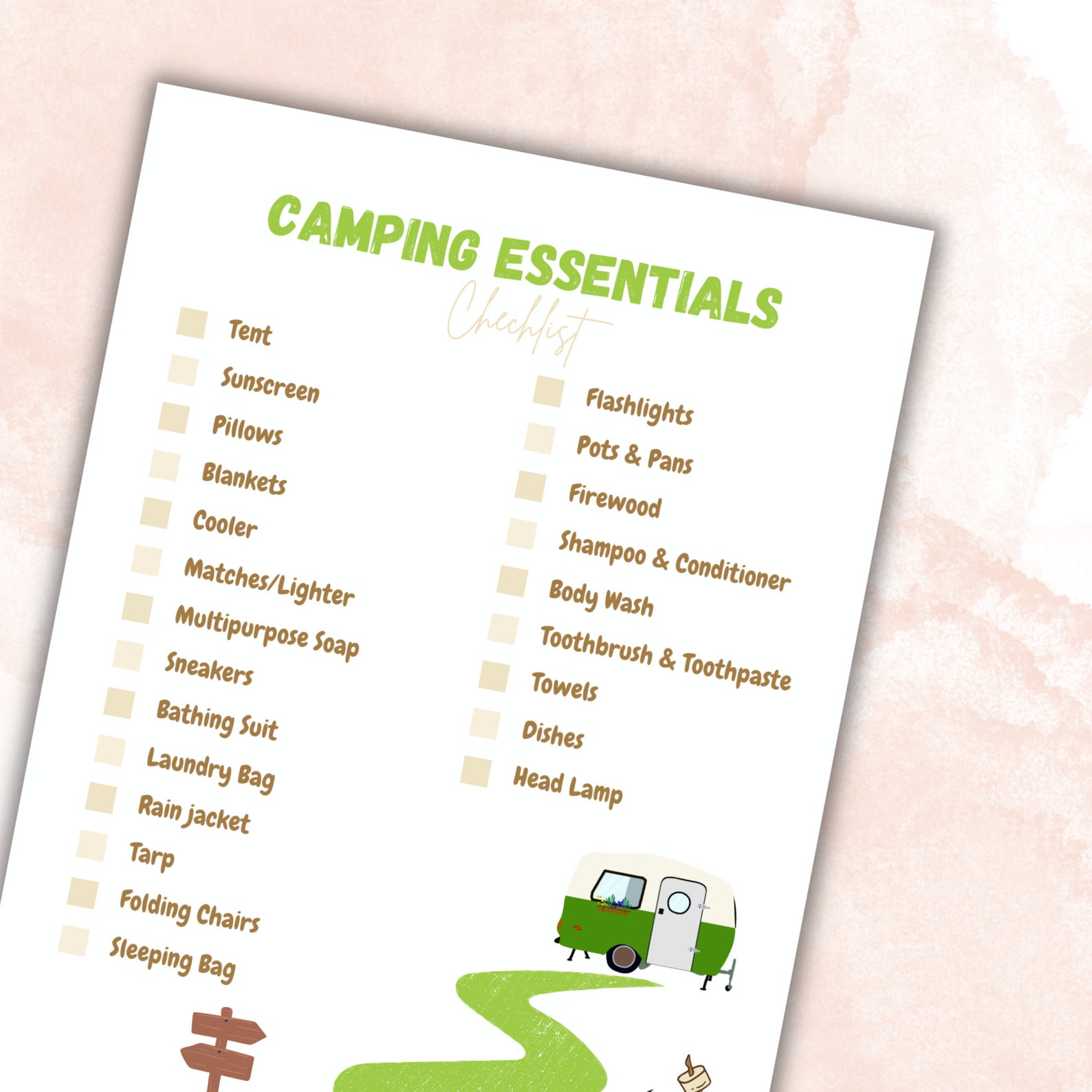 Printable Camping Trip Checklist Bundle With Canva Template Camper to ...
