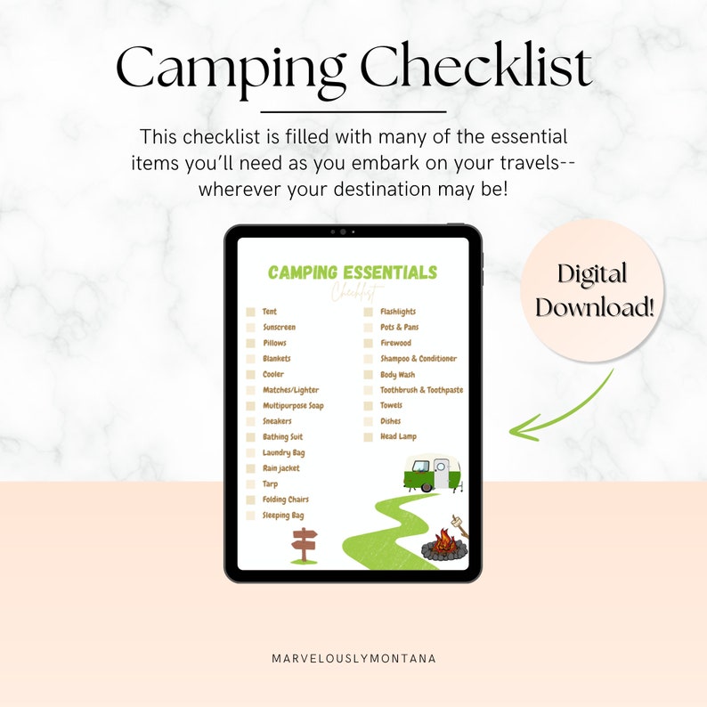 Printable Camping Trip Checklist Bundle With Canva Template Camper to ...