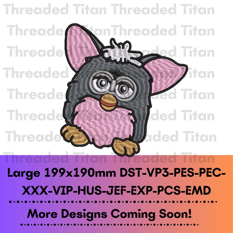 Furby Embroidery File. 2 Sizes . - Etsy