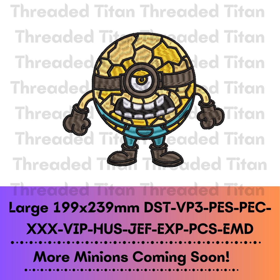 Mega Minions Jerry. Despicable Me 4 . Minions Embroidery File. 4 Sizes ...