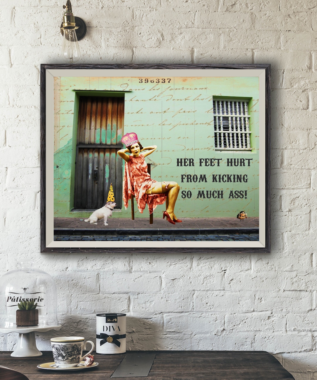 Funny Photo Collage Art Poster Print, Motivational Quote, Sassy Decor ...
