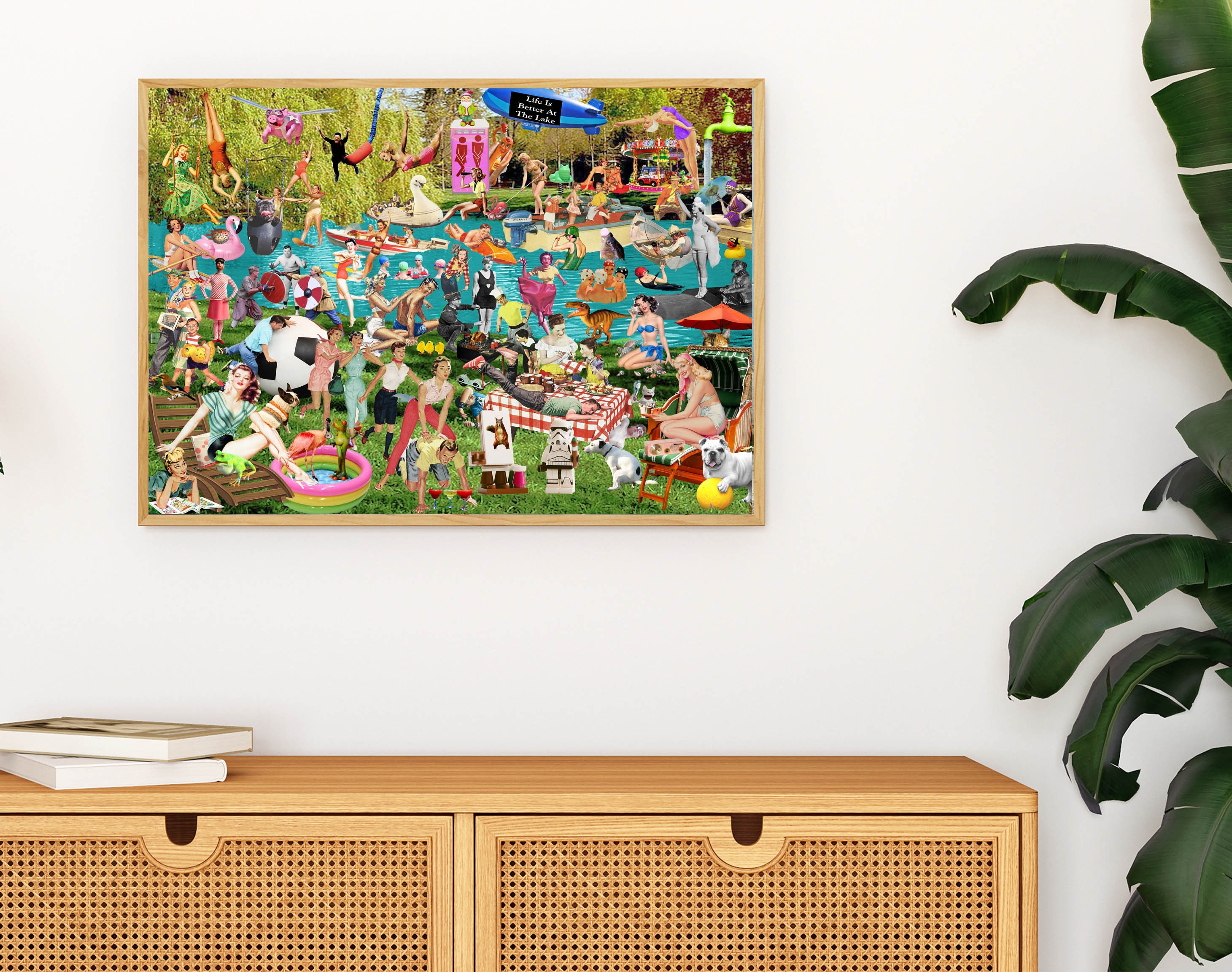 Fun Lake Photo Collage Art Poster Print Lake House Decor - Etsy