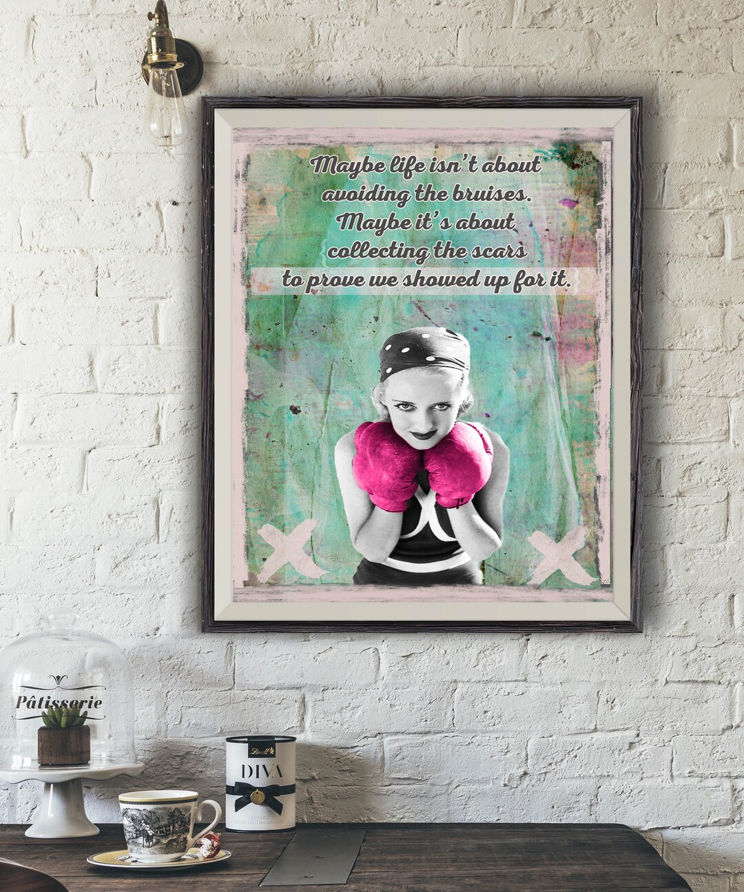 Show up Photo Collage Art Poster Print,boxer Art,inspiring Art ...