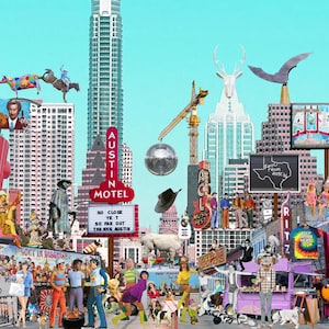 Fun Austin Art Print,texas Art, Photo Collage Poster Print ,austin ...