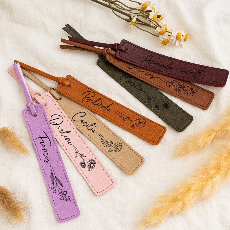 Personalized Birth Flower Bookmark,custom Name Bookmark,gifts for ...