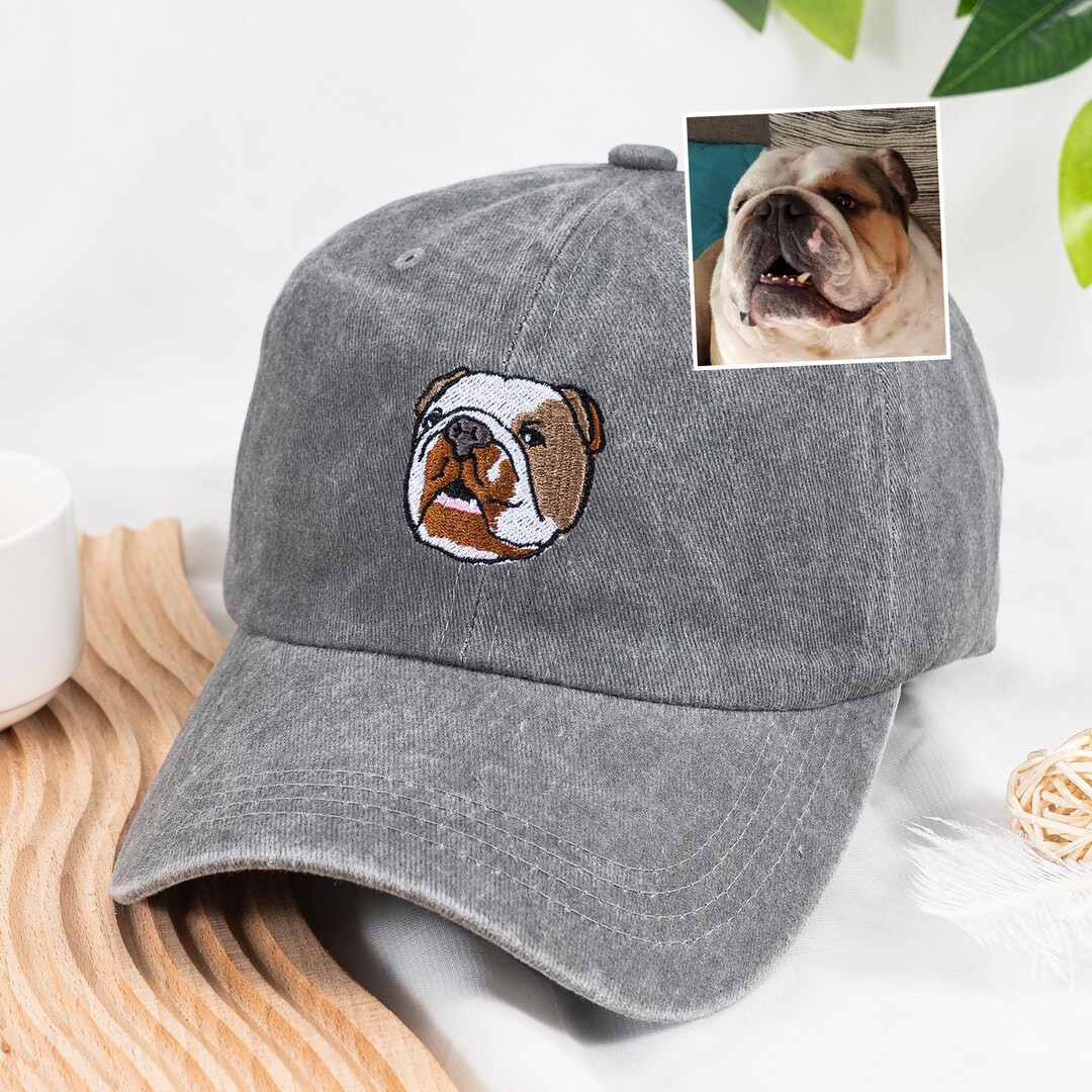 Custom Embroidered Pet Hat Using Pet Photo, Custom Pet Face Cap, Custom ...