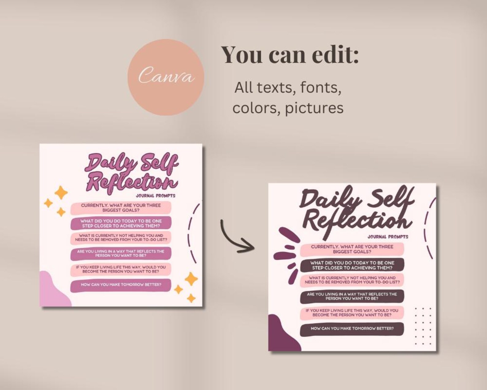 Editable Canva Healing Quotes Social Media Templates Instant Download ...