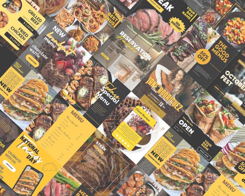 Editable Canva Restaurant Social Media Templates Instant Download Food ...