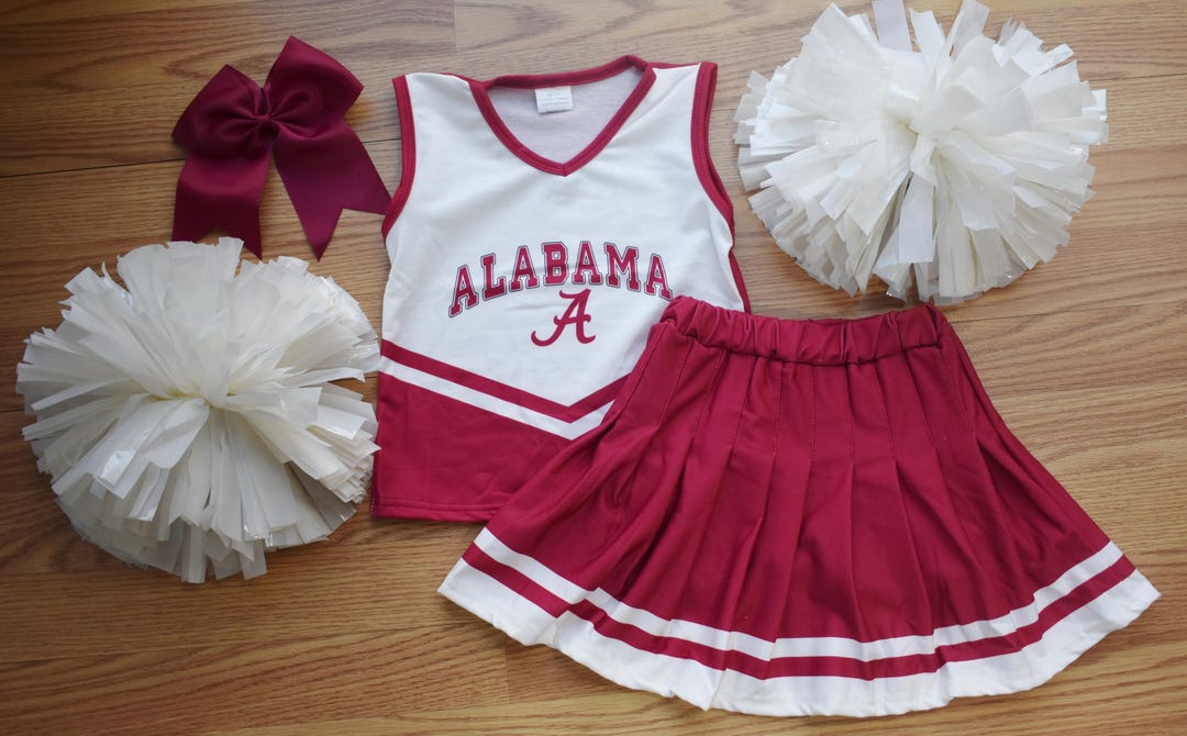 ALABAMA Cheerleader Outfit Girl's Baby Toddlers Complete SET Pom Poms ...