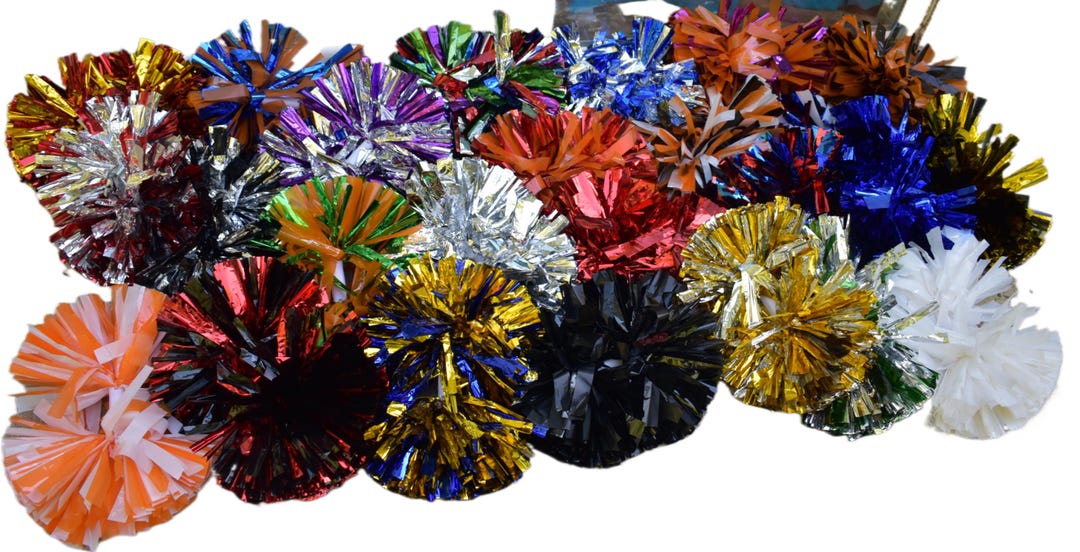 Metallic Cheerleader POM POMS Cheer Uniform Girl's Adults Sold as a ...